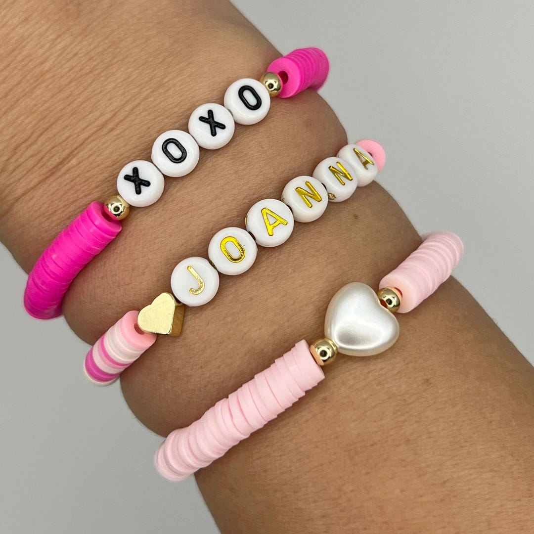 Valentine's Name Bracelet | Personalized Valetine Gift for Kids | Heart ...