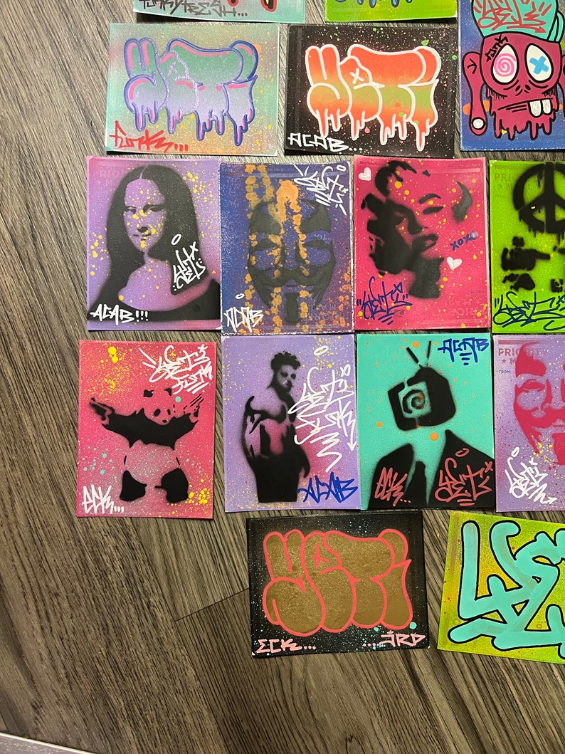 Graffiti Sticker Pack 10 Count Hand-drawn/painted - Etsy