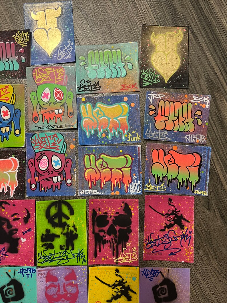 Graffiti Sticker Pack 10 Count Hand-drawn/painted - Etsy