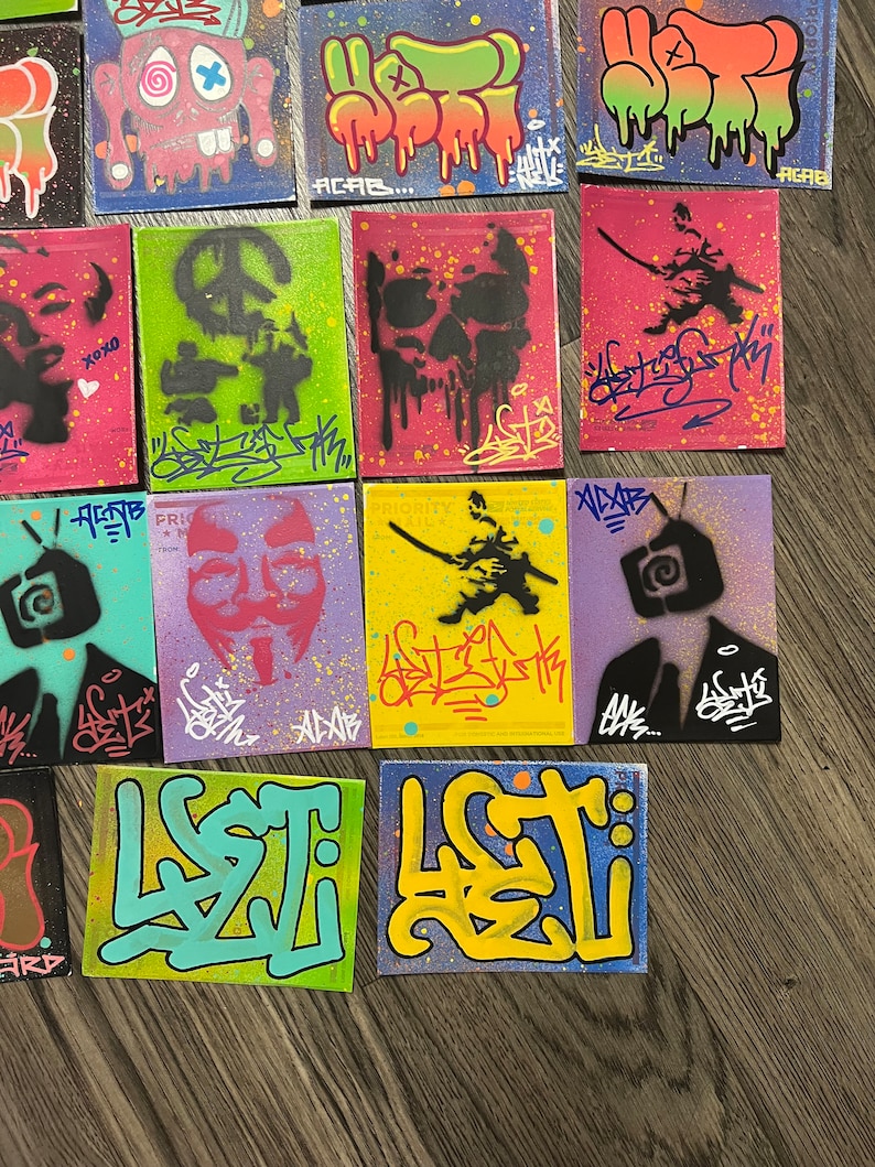 Graffiti Sticker Pack 10 Count Hand-drawn/painted - Etsy
