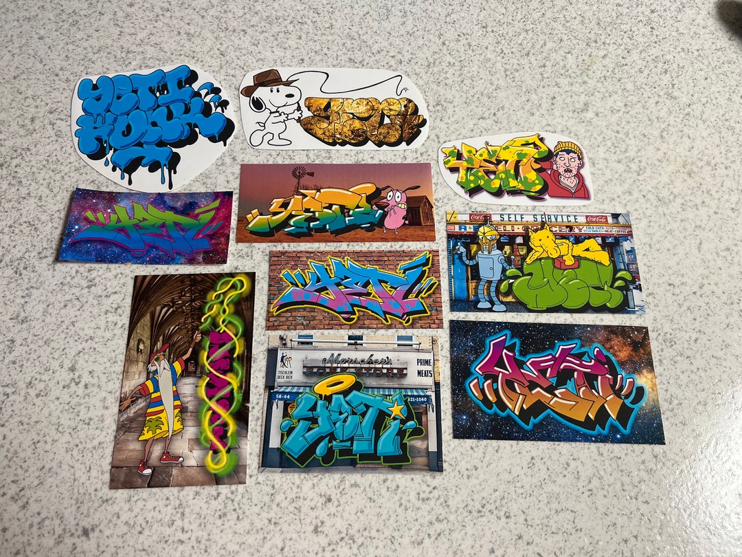 Cartoon Fun Graffiti Sticker Pack 10 Count - Etsy