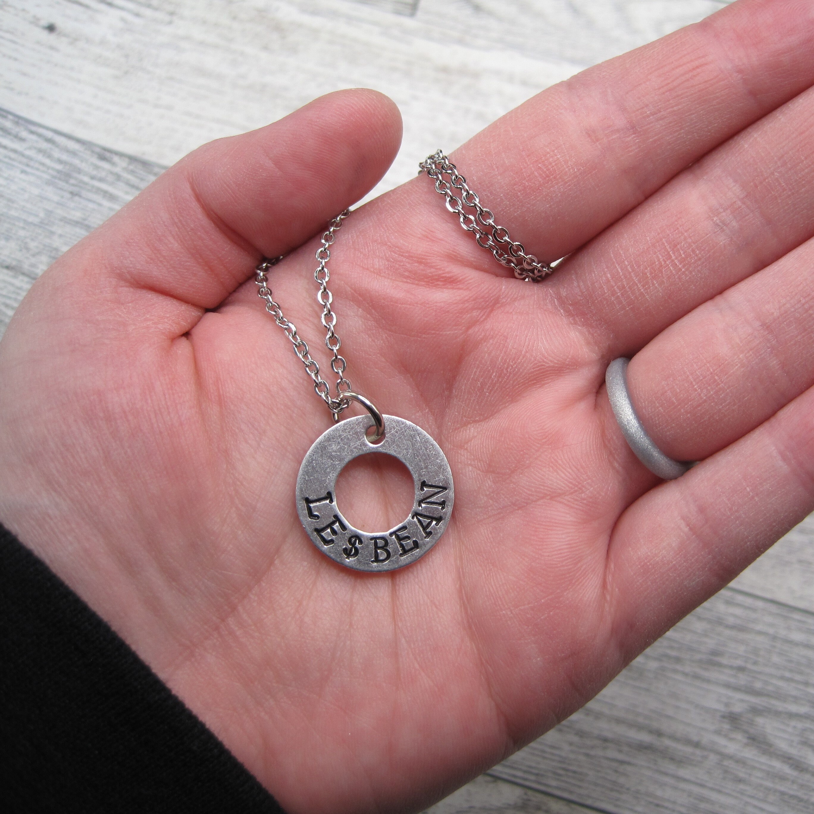 Lesbian Le Dollar Bean LGBTQIA Pride Metal Stamped - Etsy