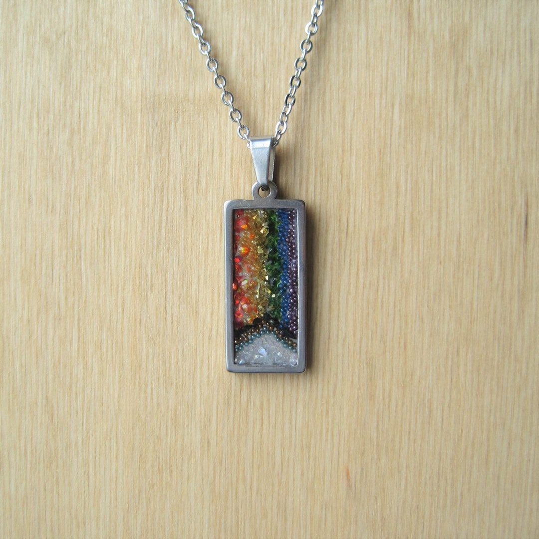 Rainbow Progress Pride Flag Necklace | % of Profits Donated | Flag ...