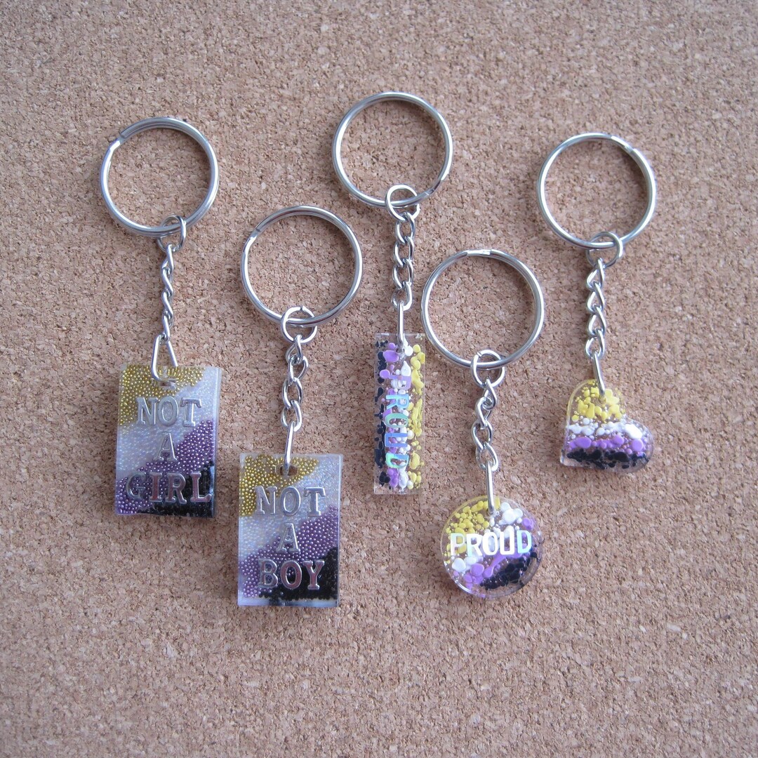 Non-binary | Enby | Pride Keychain | LGBTQIA+ Pride - Etsy