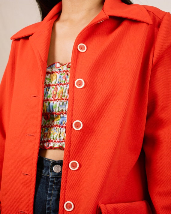 Vintage 60s/70s Candy Apple Red Jacket | Size Medium-… - Gem