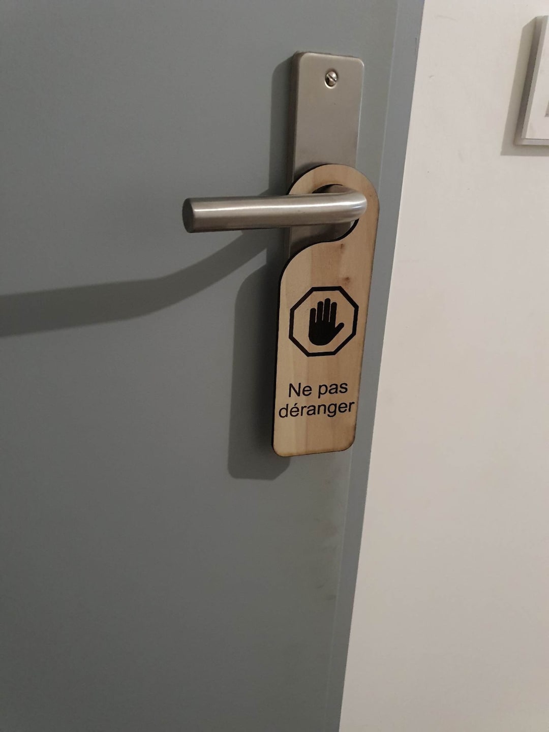 Ne pas déranger panneau de porte En bois gravé Poignée de cintre ...