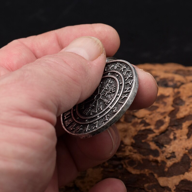 Viking Compass Keychain Lanyard Wayfinder Icelandic Talisman - Etsy