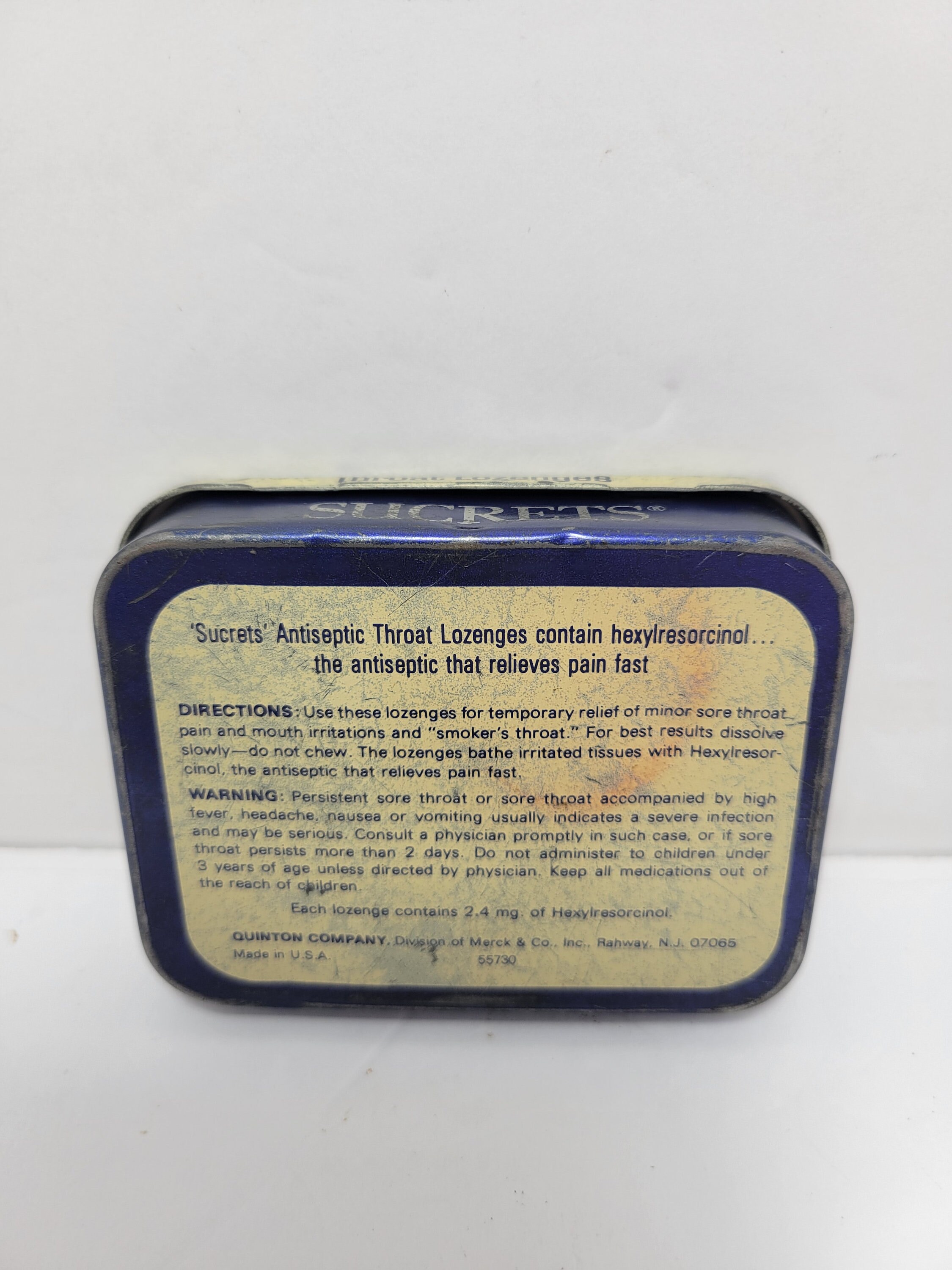 Sucrets Lozenges Metal Tin Advertising Merck Sharp & Dohme 1960's USA ...