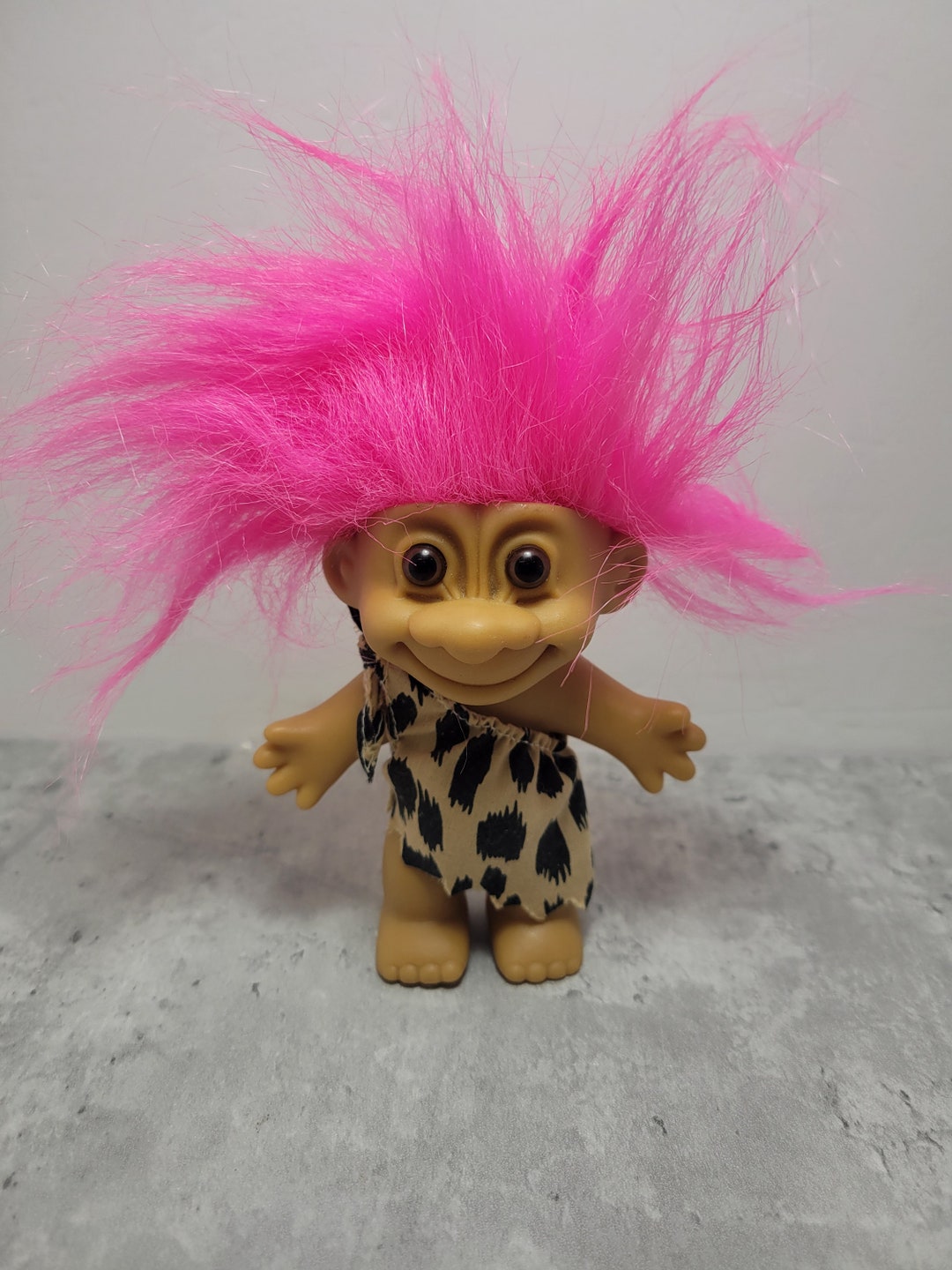 Vintage Cave Man Troll Doll cave Girl Flintstones With Hair Russ Berrie ...