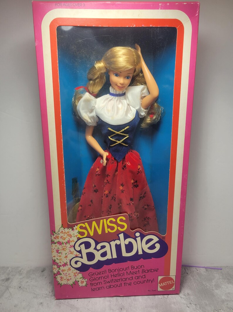 Swiss Barbie Famous International Fashion Doll 1983 Mattel 7541 NIB - Etsy