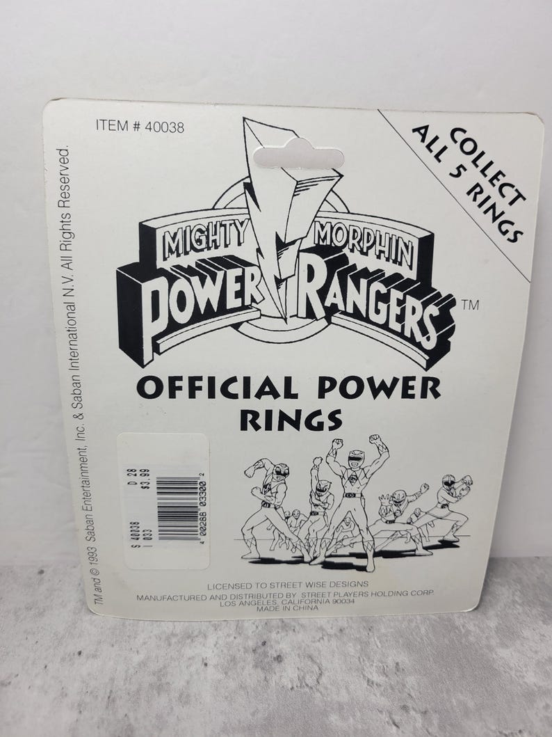 1993 Mighty Morphin Power Rangers Rings. Vintage - Etsy