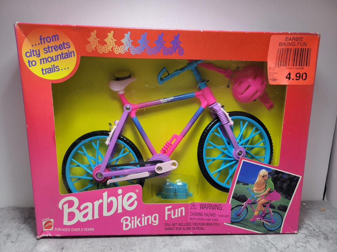 Vintage Barbie Bicycle Biking Fun Mattel 90s Toy Bike in Box - Etsy