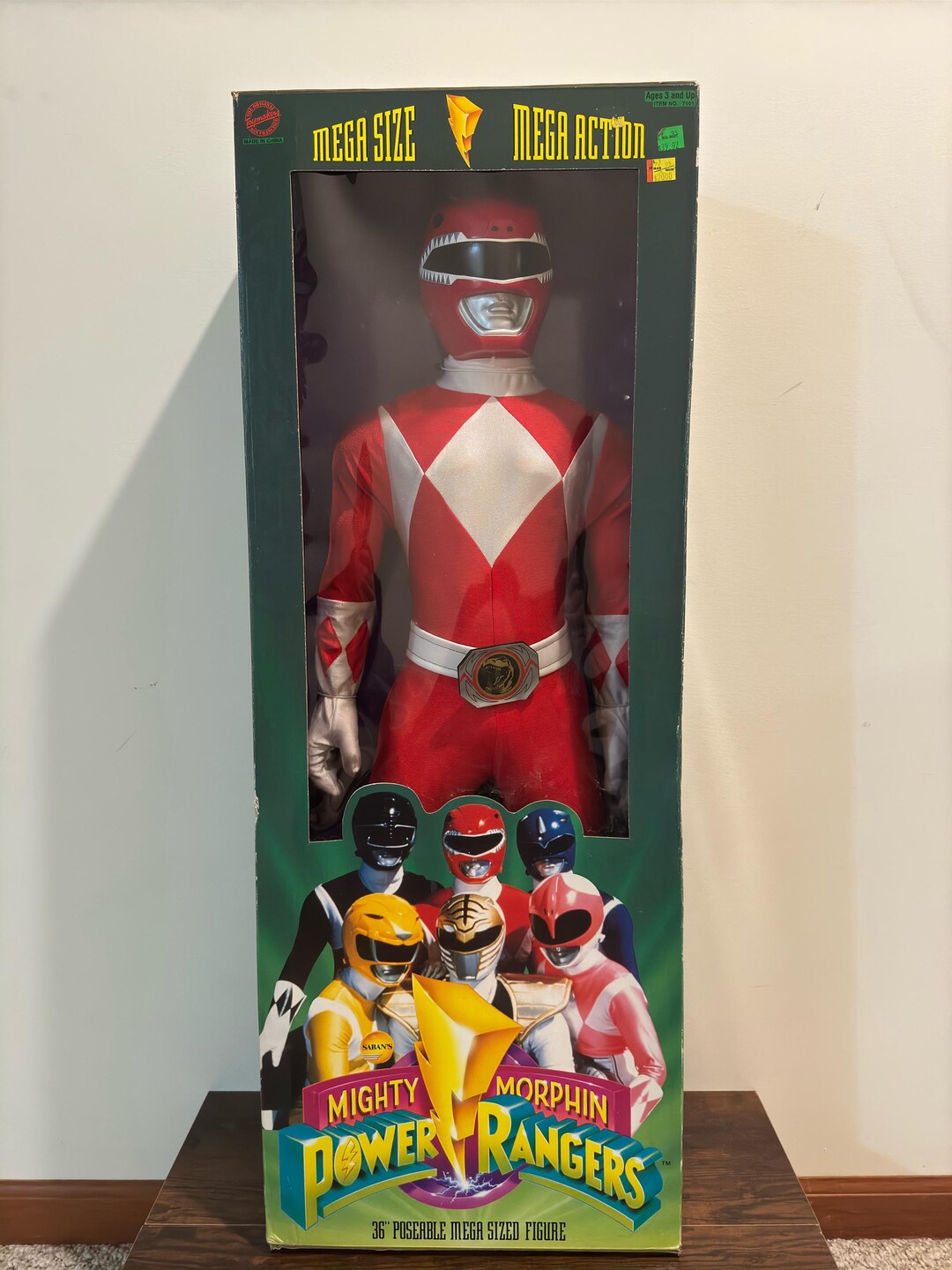 Rare 1994 3 Ft. Tall Red Power Ranger Poseable Mega Size Figure Factory ...