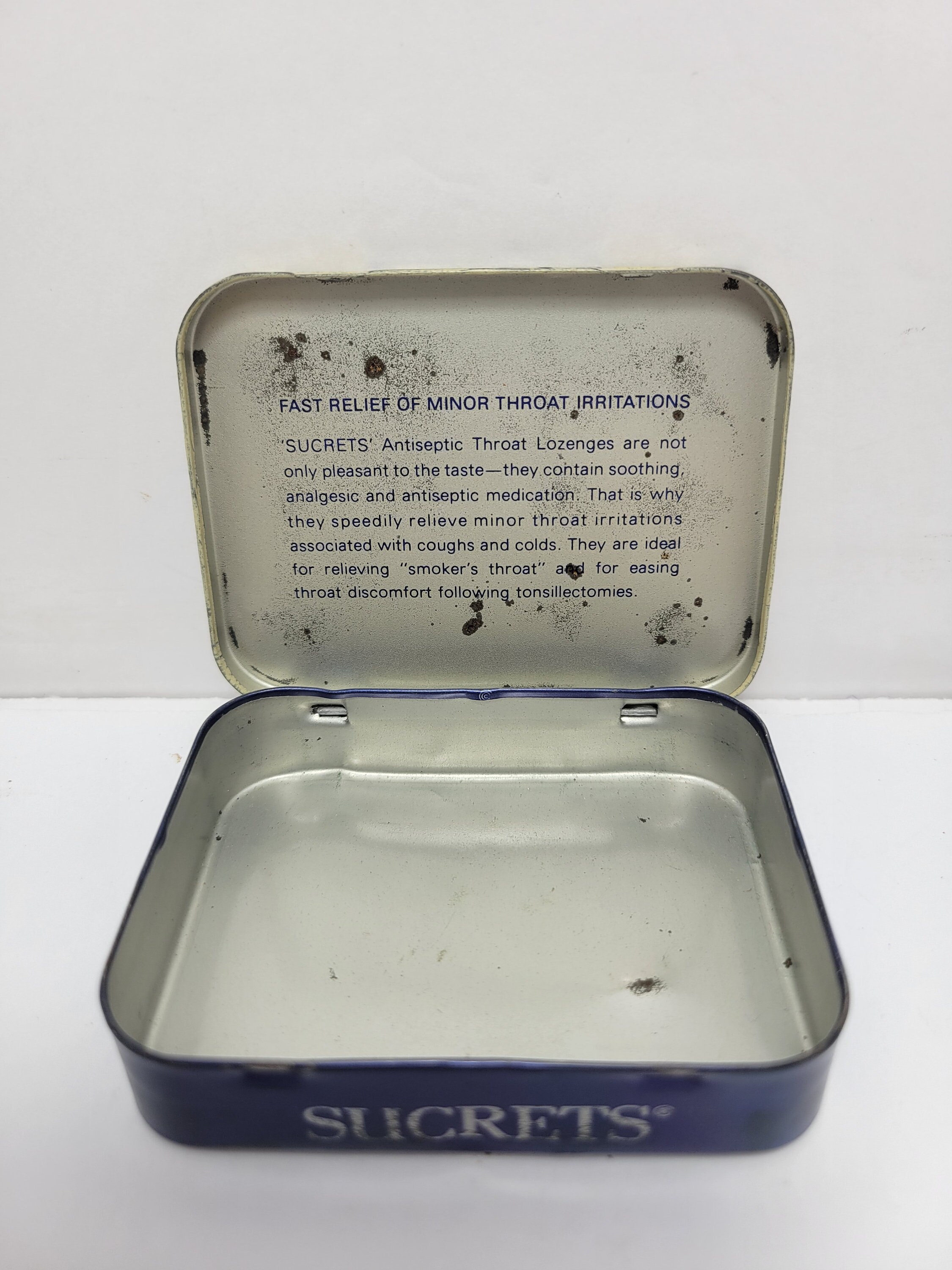 Sucrets Lozenges Metal Tin Advertising Merck Sharp & Dohme 1960's USA ...