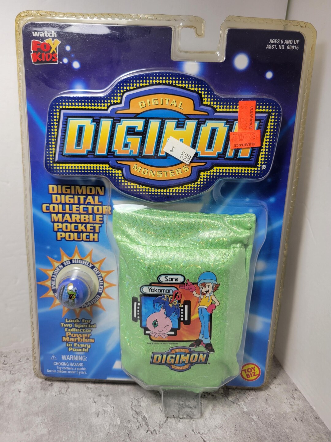 2001 DIGIMON DIGITAL MONSTERS Collector Marbles Pocket Pouch Sora and ...