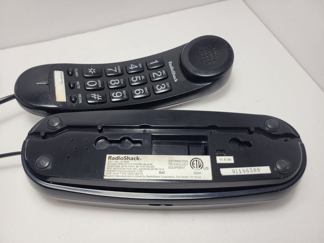 Radioshack Phone 43-3224 Black Single Line Corded Big Button Trim Phone ...