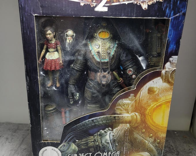 NECA Bioshock 2 Subject Omega Big Daddy With Little Sister Red Dress ...