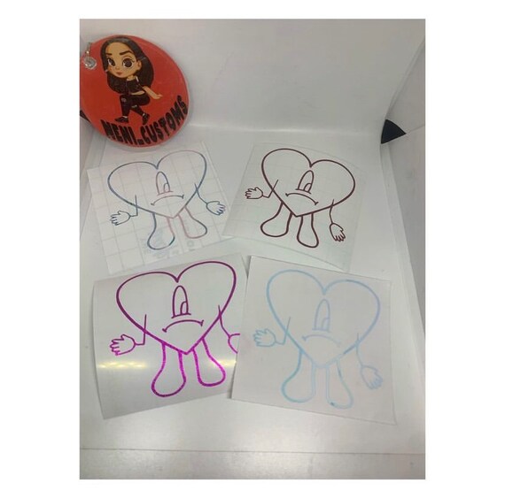 Bad Bunny Heart Vinyl Decal - Etsy