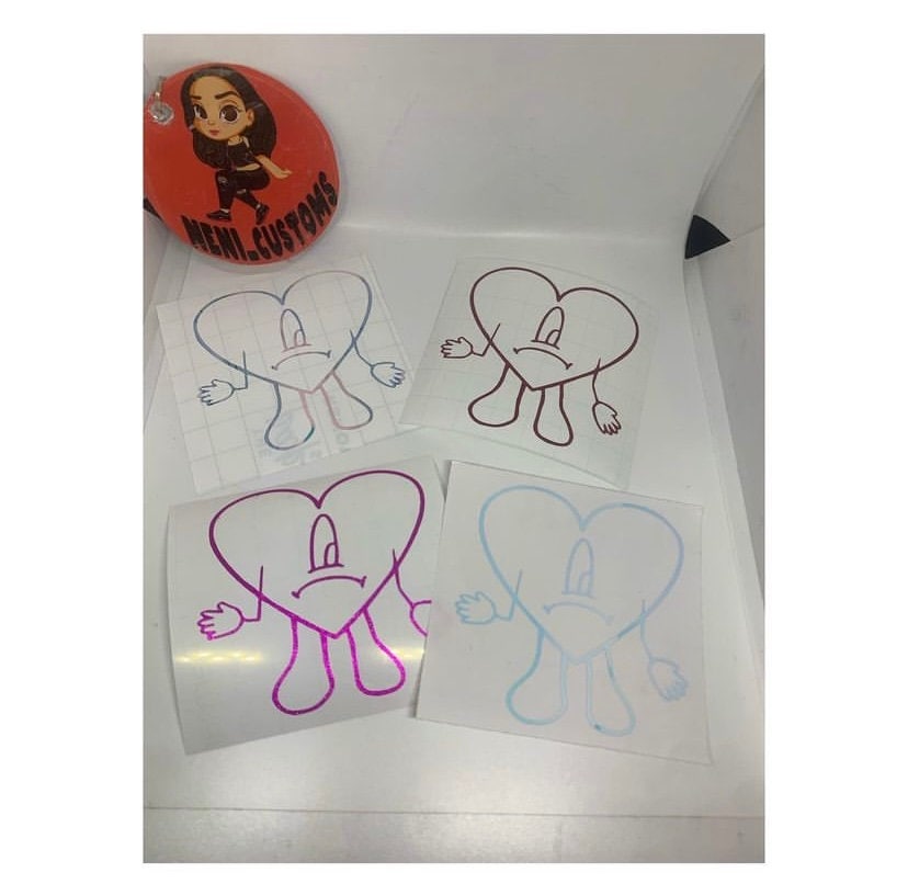 Bad Bunny Heart Vinyl Decal - Etsy