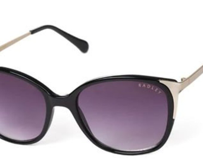 Radley – Romala Sunnies – Shiny Black Cat-eye – Satin Gold Temple – RDS ...