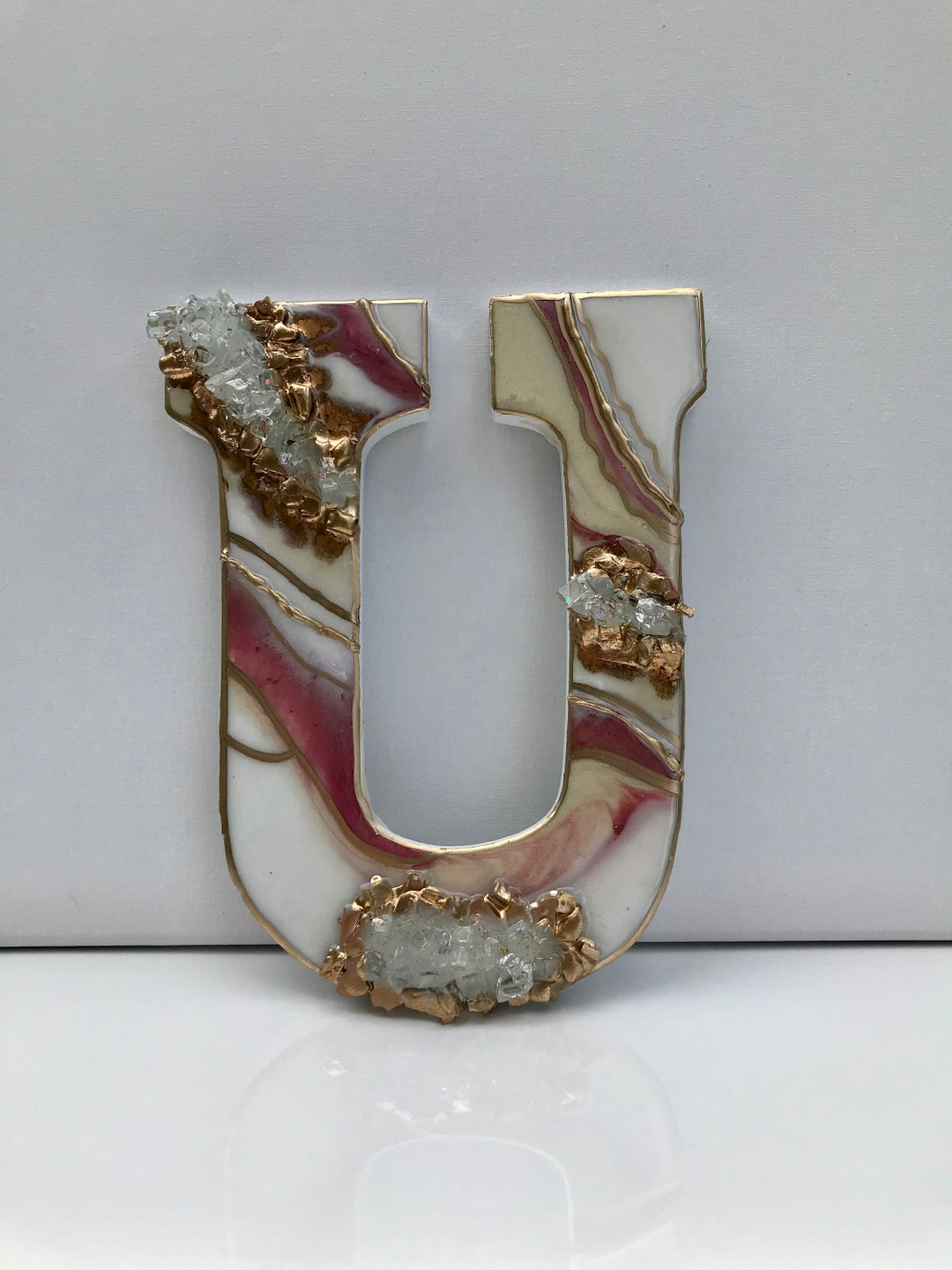 Geode Inspired Letter U - Etsy