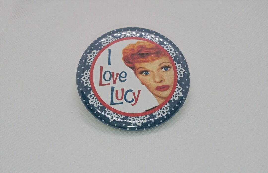 I Love Lucy Pin Button Mirror Magnet Badge Reel Bookmark Phone Holder ...