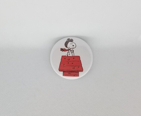 Adorable Peanuts Snoopy VS the Red Baron Pin Button - Etsy