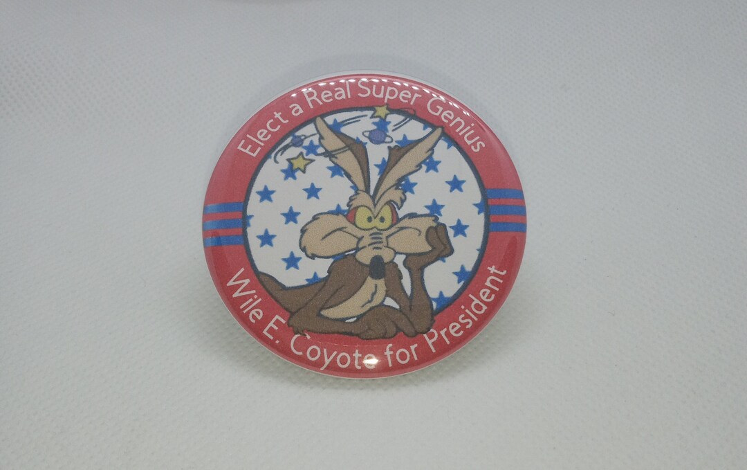 Wile E. Coyote Pin Button Mirror Magnet Badge Reel Bookmark Phone ...