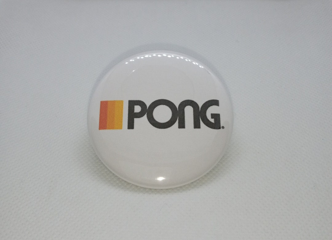 70's Style Atari Pong Pin Button Mirror Magnet Badge Reel Bookmark ...