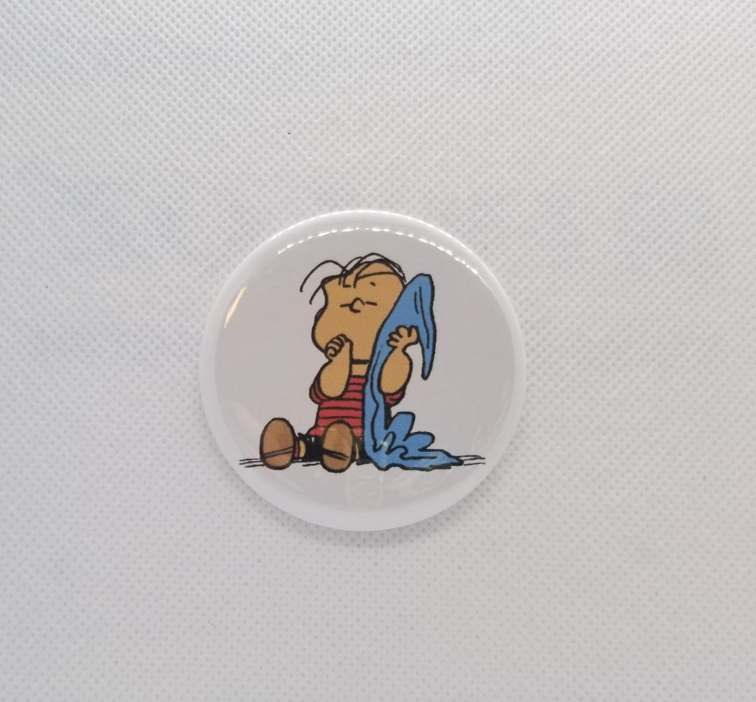 Adorable Peanuts Linus Pin Button Mirror Magnet Badge Reel Bookmark ...