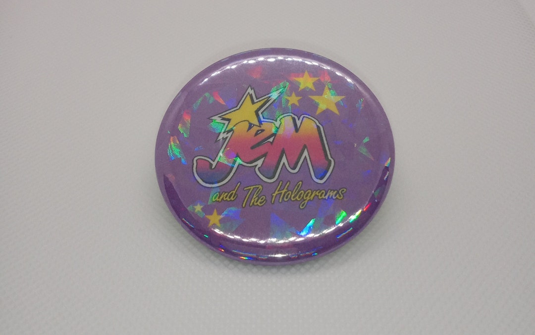 Jem and the Holograms Holographic Pin Button Mirror Magnet Badge Reel ...