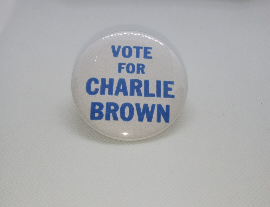 Vote for Charlie Brown Pin Button Mirror Magnet Badge Reel Bookmark ...