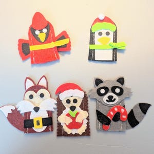 Animal Christmas Finger Puppets - Etsy