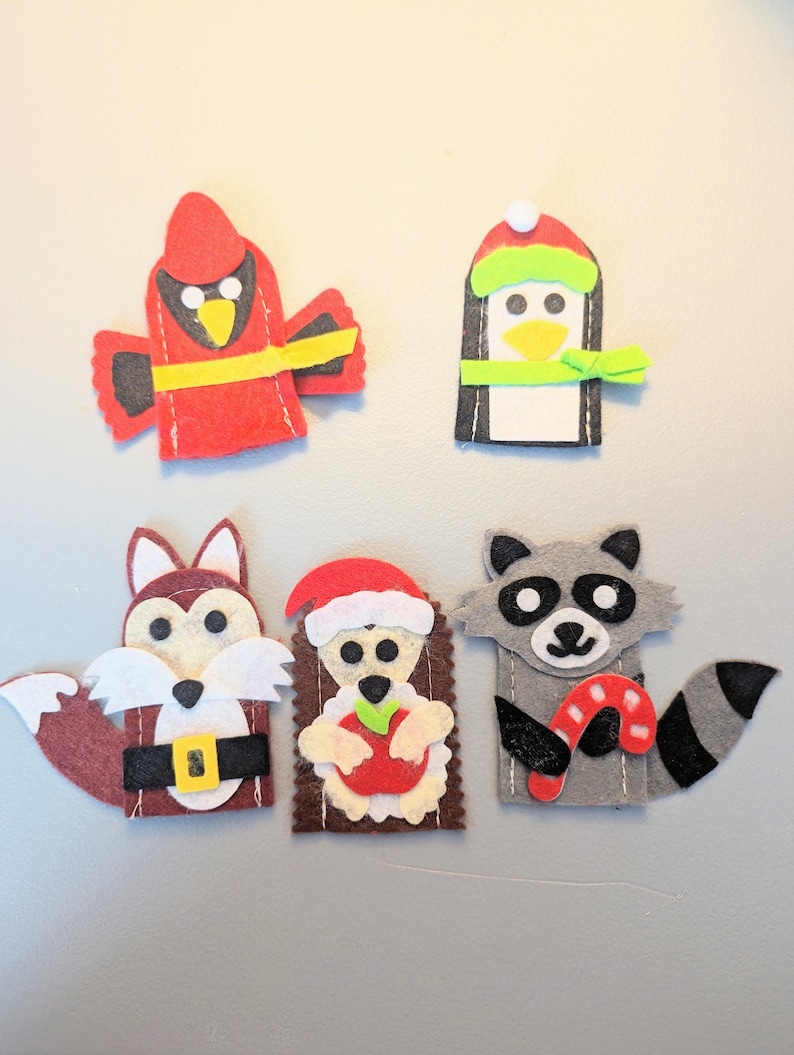 Animal Christmas Finger Puppets - Etsy