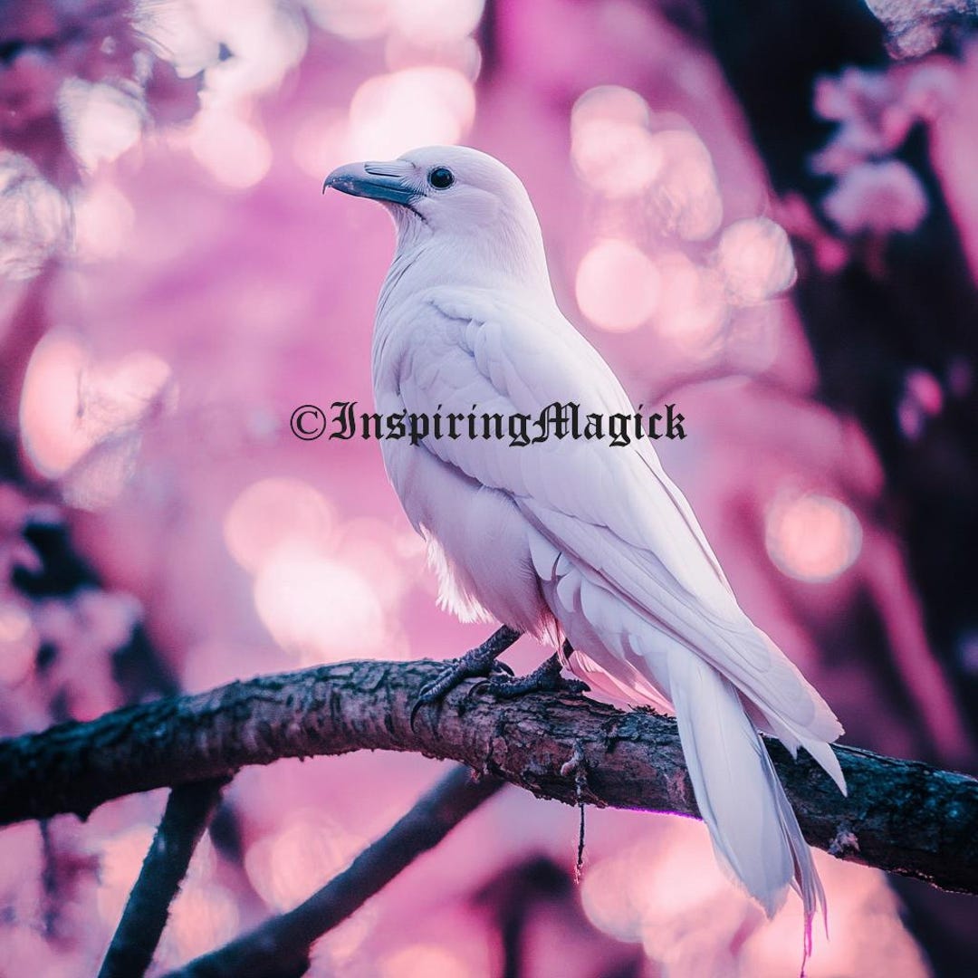 White Raven Spirit Companion. Remote Binding. - Etsy