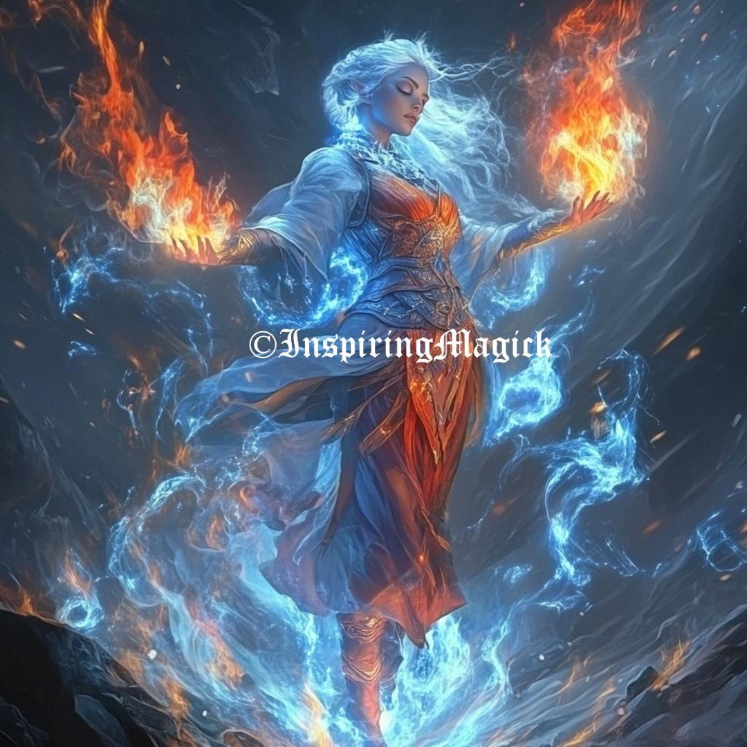 Fire and Ice Elemental Spirit Guide and Companion Conjuring Remote ...