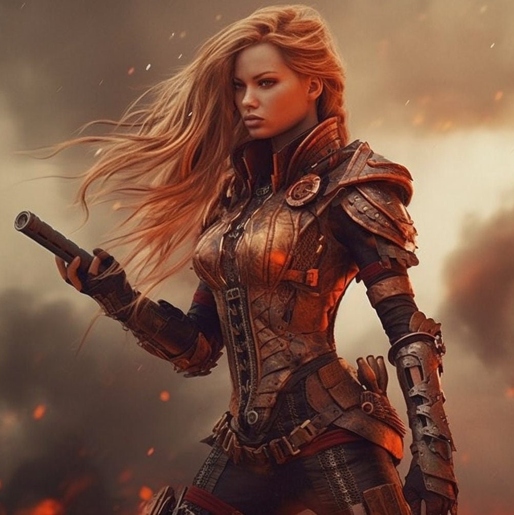 Beautiful Female Mercenary Spirit Companion. Conjuring. Distance ...