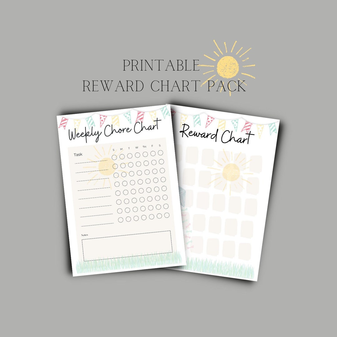 Printable Reward Chart for Kids Weekly Chore Chart - Etsy Ireland