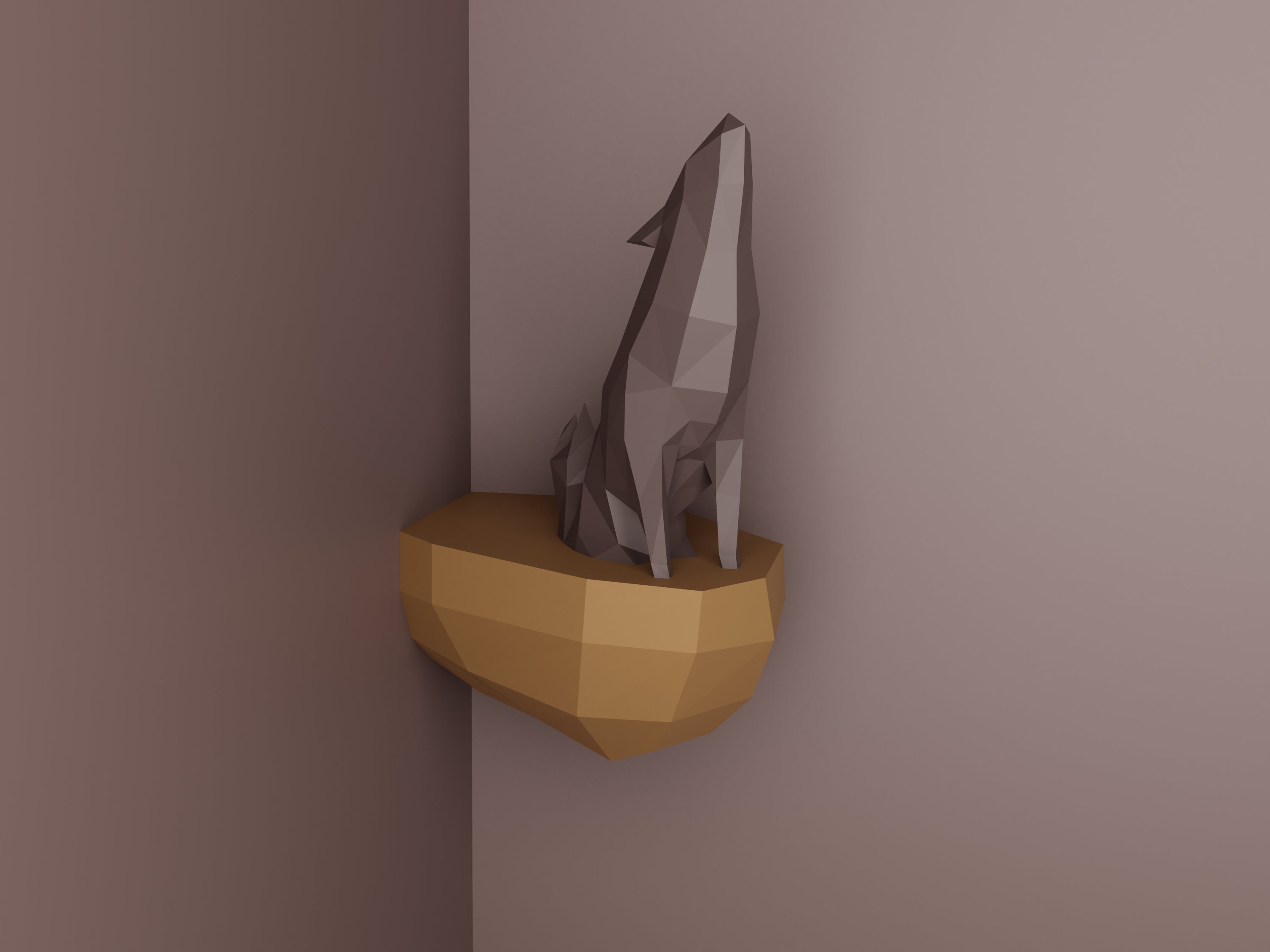 DIY Wolf Papercraft Paper Craft Wolf on Hill Template PDF - Etsy Australia