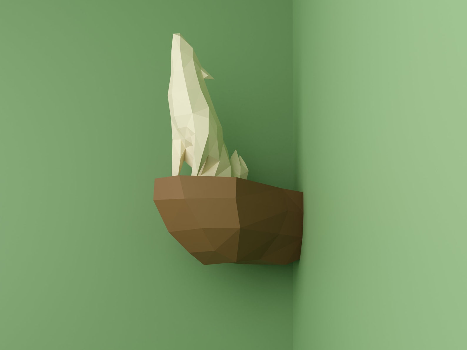 DIY Wolf Papercraft, Paper Craft Wolf on Hill, Template PDF, Paper ...