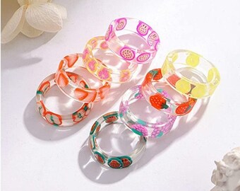 Resin Fruit Rings - Etsy