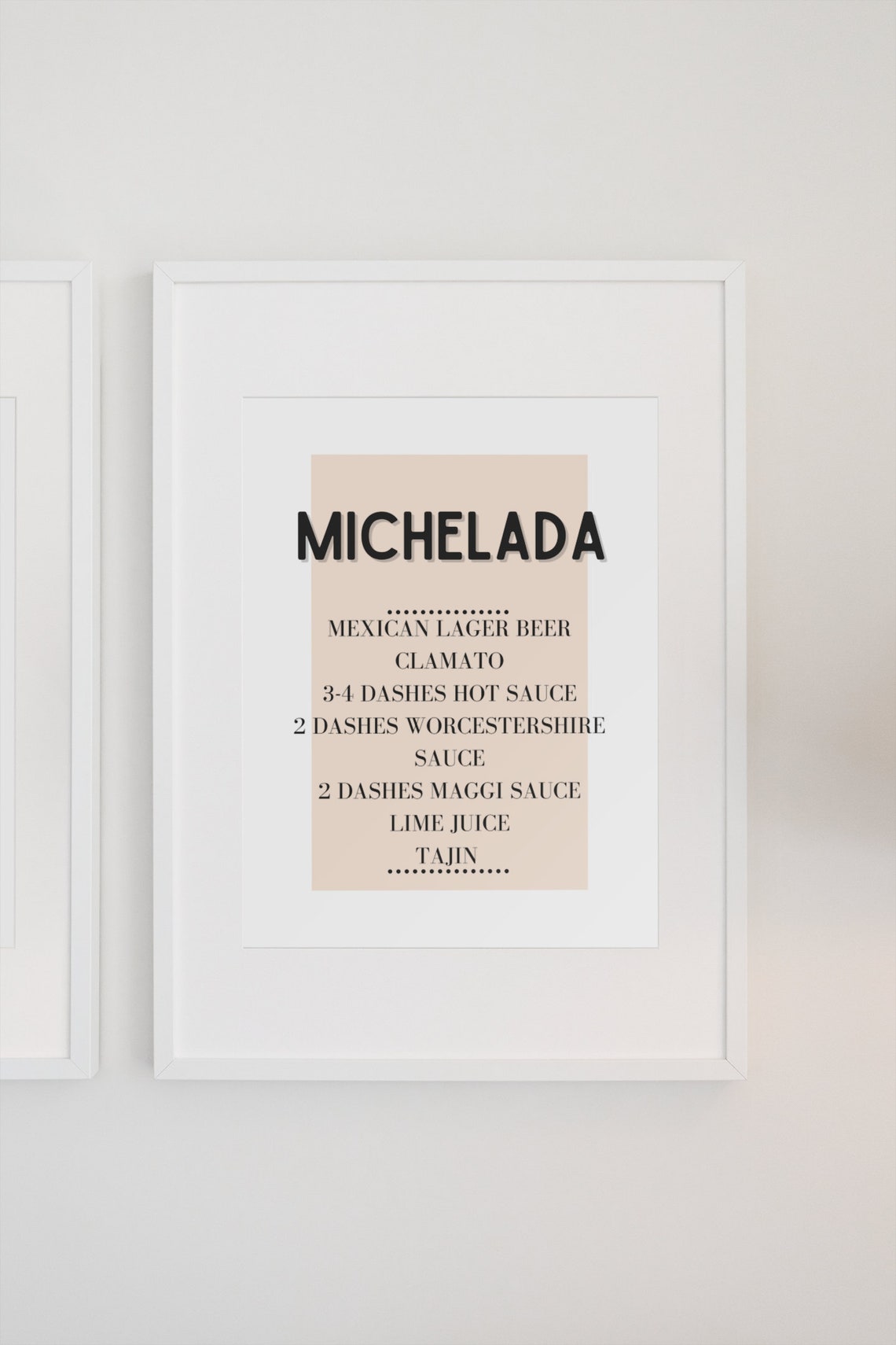 Michelada Digital Download Printable Wall Art Cocktail Recipe Bar Cart ...
