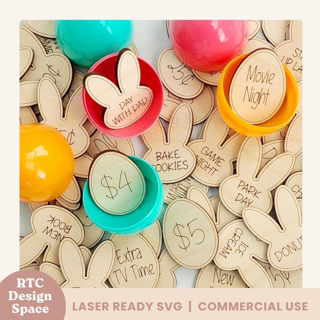 SVG Scoring Cut File Tokens Easter Egg Ticket for Kids Easter Bunny ...