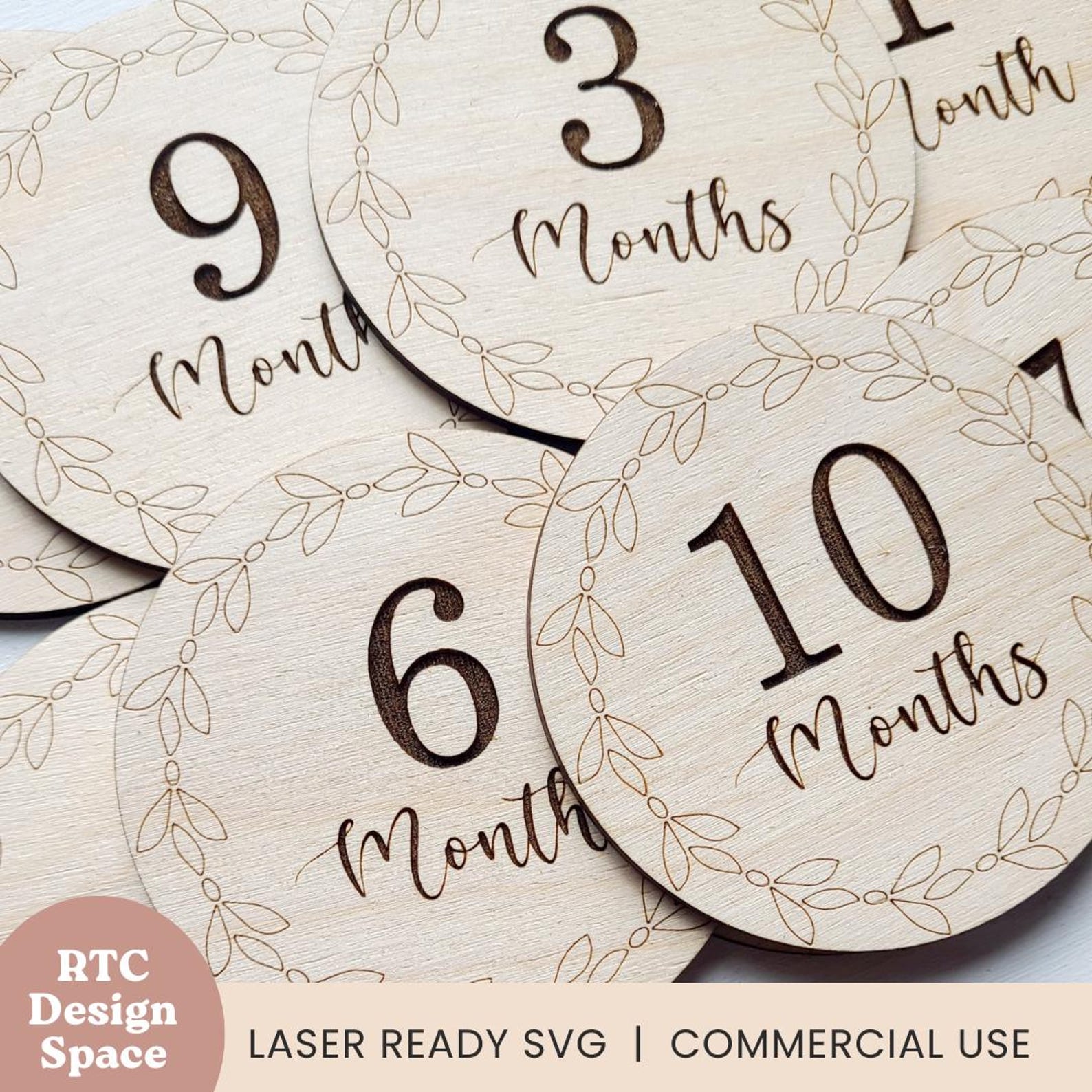 SVG Round Floral Monthly Milestones Baby Shower Gift Newborn Circle ...