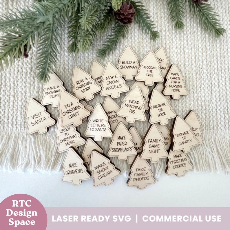 Christmas Traditions Laser Cut SVG Christmas Tree Tokens Scored Winter ...