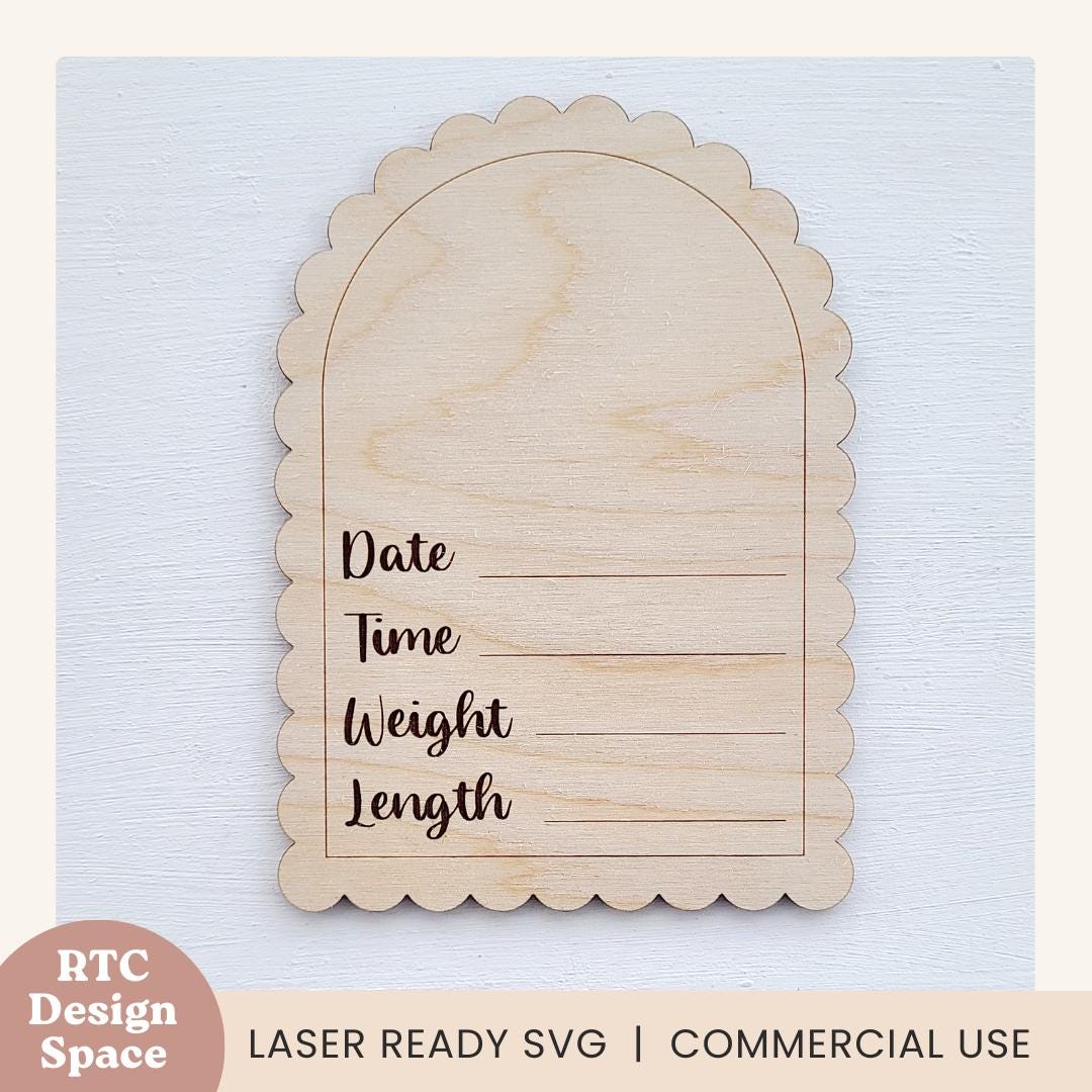Scalloped Arch Birth Announcement Svg-hospital Photo Prop-nursery Prop ...