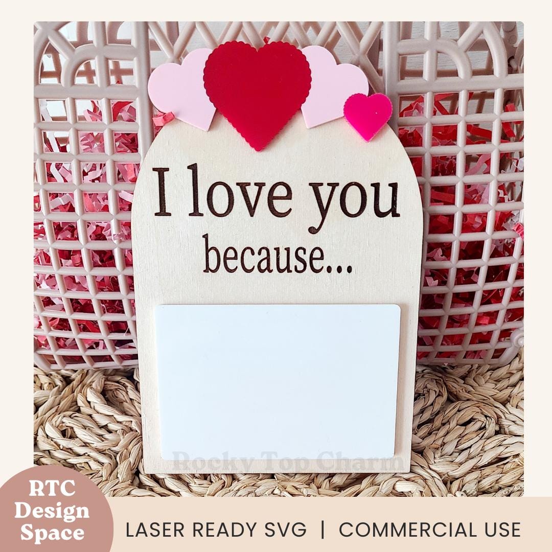 SVG I Love You Because Valentine's Day Sign for Kids Childrens Hearts ...