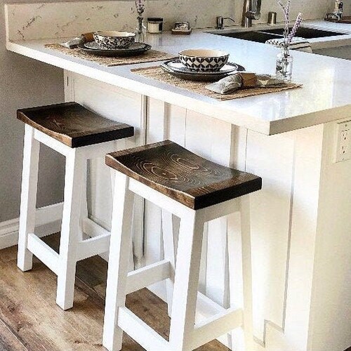 RUSTIC FARMHOUSE BAR Stool Farm House Kitchen Dining Bench - Etsy