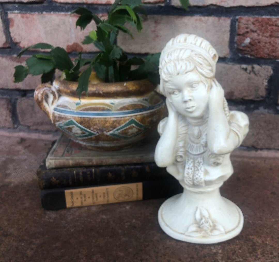 Vintage Girl Bust, Retro Bust Decor, Universal Statuary Corp, Victorian ...