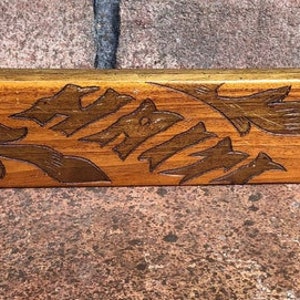 Vintage Decorative Wooden Sword, Haiti, Dagger, Sheath, Engraved ...